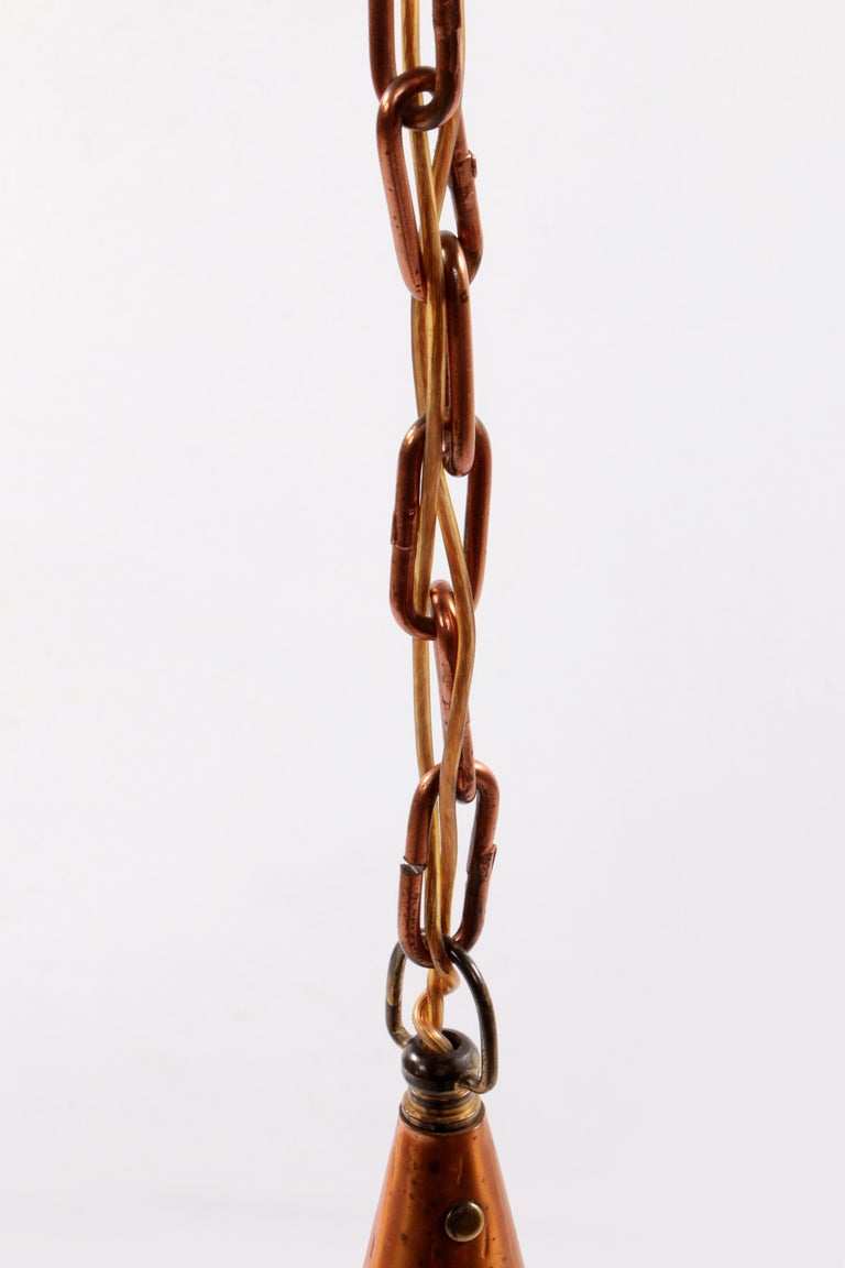 Danish hand-hammered copper hanging lamp by E.S Horn Aalestrup, 1950s ...