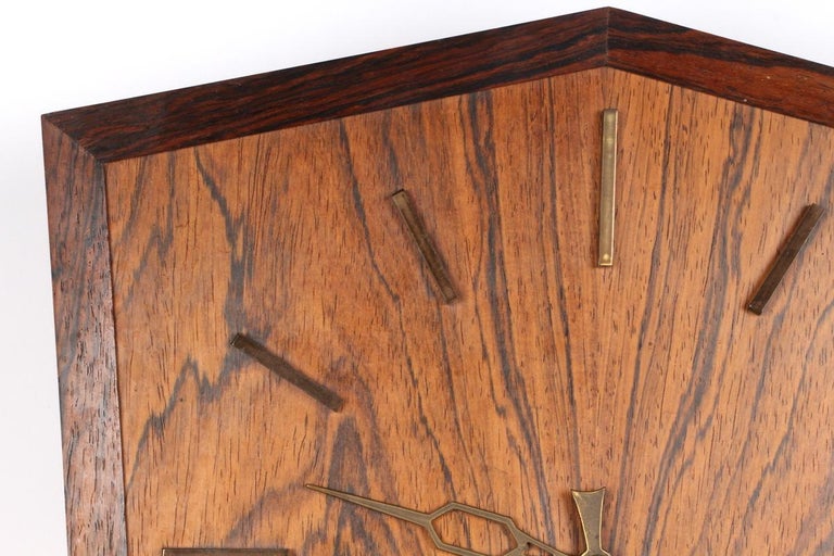 Danish Hardwood Wall Clock For Sale at 1stDibs
