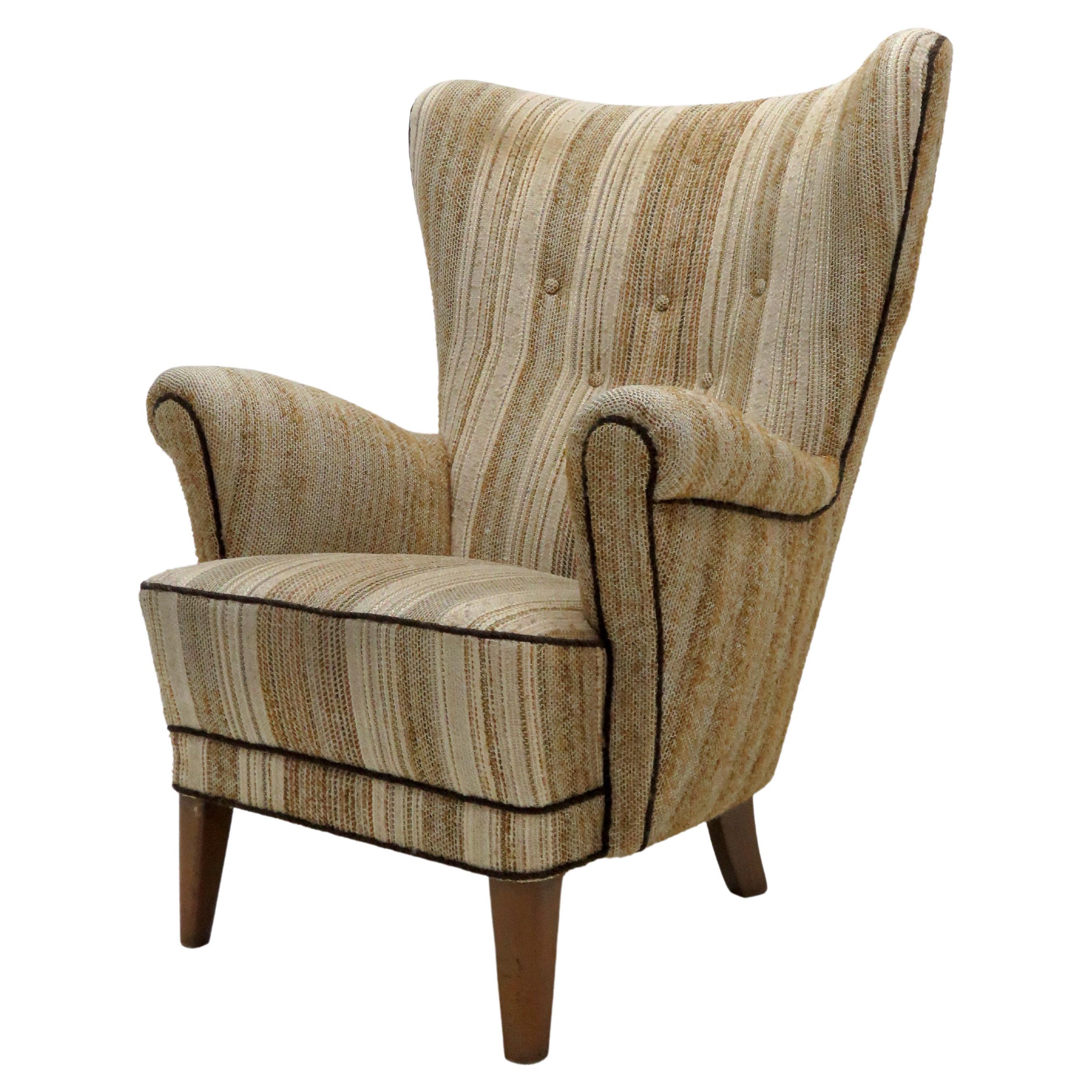 Aage Christensen Model Diplomat High Back Lounge Chair in Black Leather ...