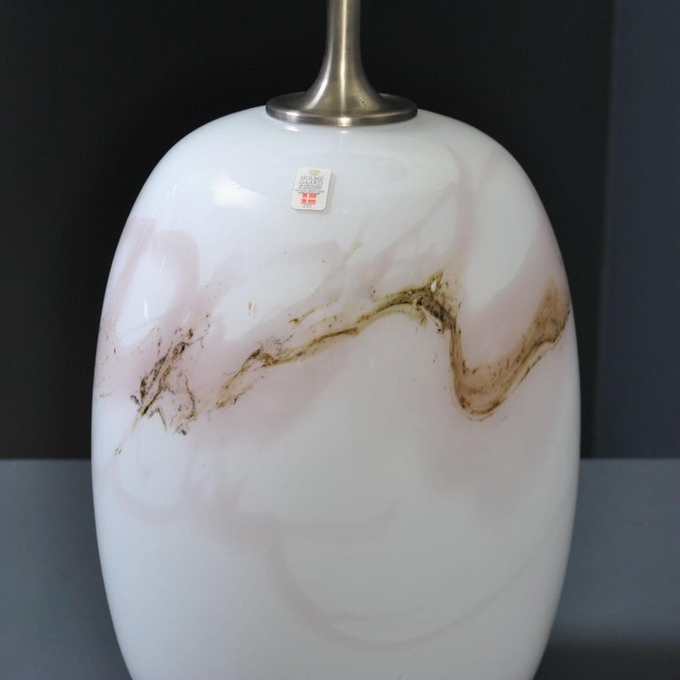 Danish Holmegaard Glass Table Lamp For Sale at 1stDibs