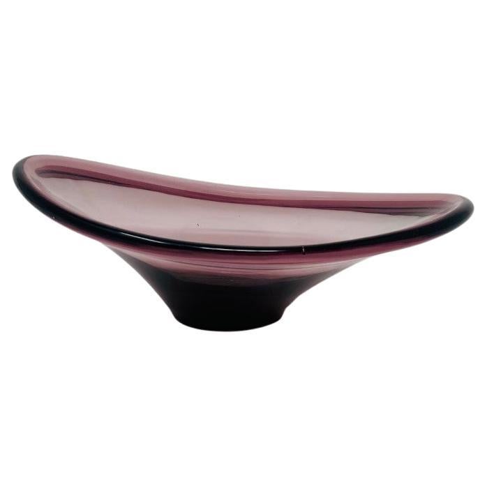 Large Danish Modern Glass "Selandia" Bowl by Per Lutken for Holmegaard ...