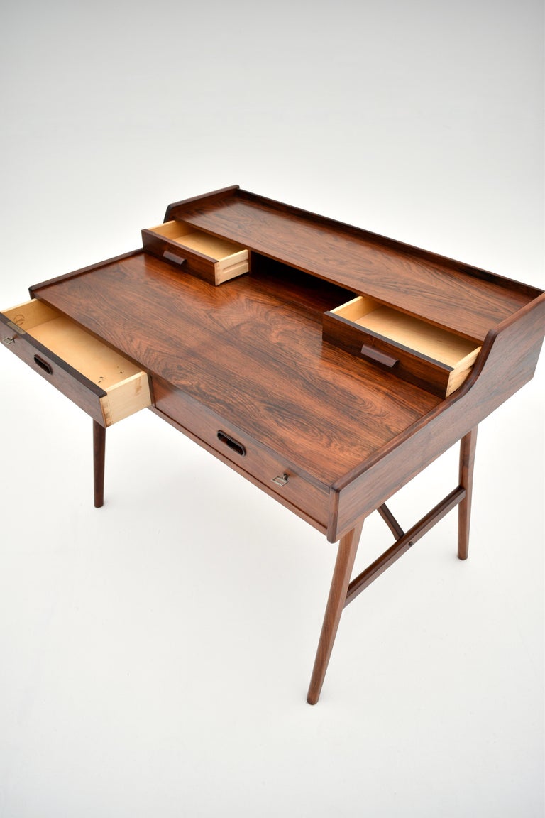 Danish Midcentury Arne Wahl Iversen Rosewood Model 65 Desk/Vanity ...