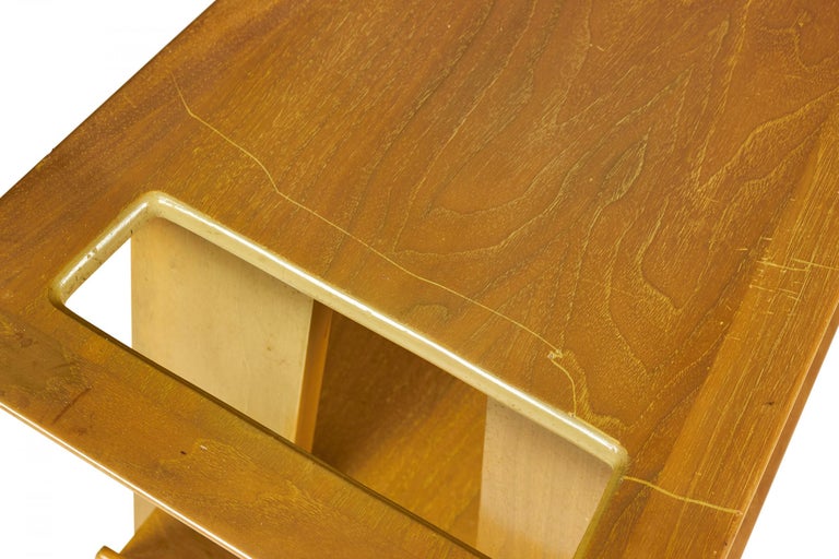 Danish Mid-Century Blond Mahogany Wedge Magazine Table 'Manner of Jens ...