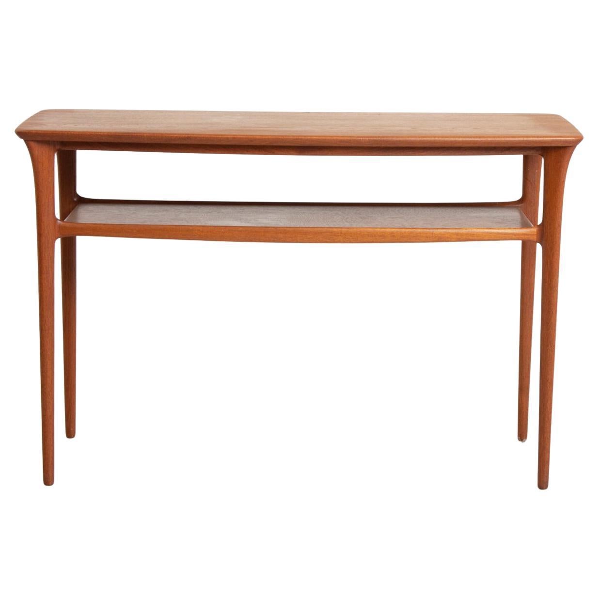 Mid-Century French Walnut and Oak Veneer Console Table, 1960s For Sale ...