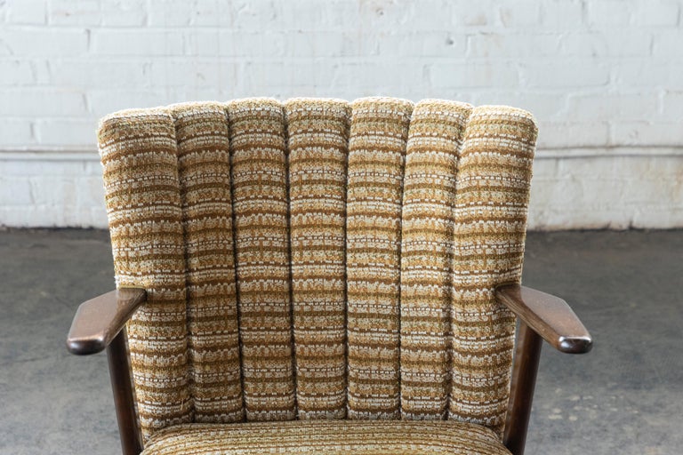 Danish Mid-Century Easy Chair Stained Beech, 1950's For Sale at 1stDibs