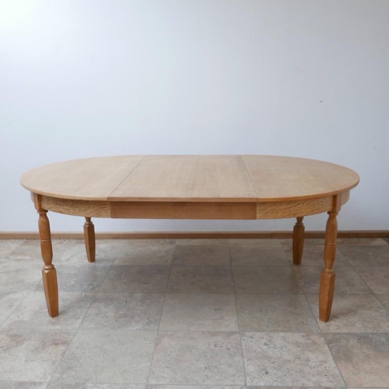 Danish Mid-Century Extendable Circular Oak Dining Table by Rosengaarden ...