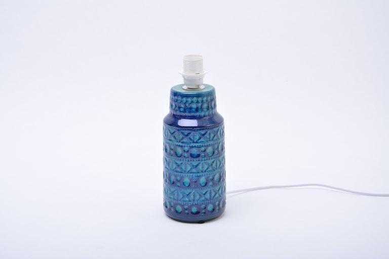 Danish Mid-Century Modern Blue and Green Ceramic Table Lamp by Lyskær ...