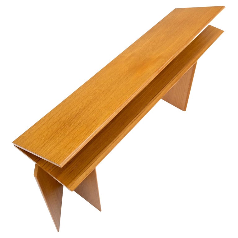 Danish Mid-Century Modern Convertible Fold Out Console Dining Table 1 ...