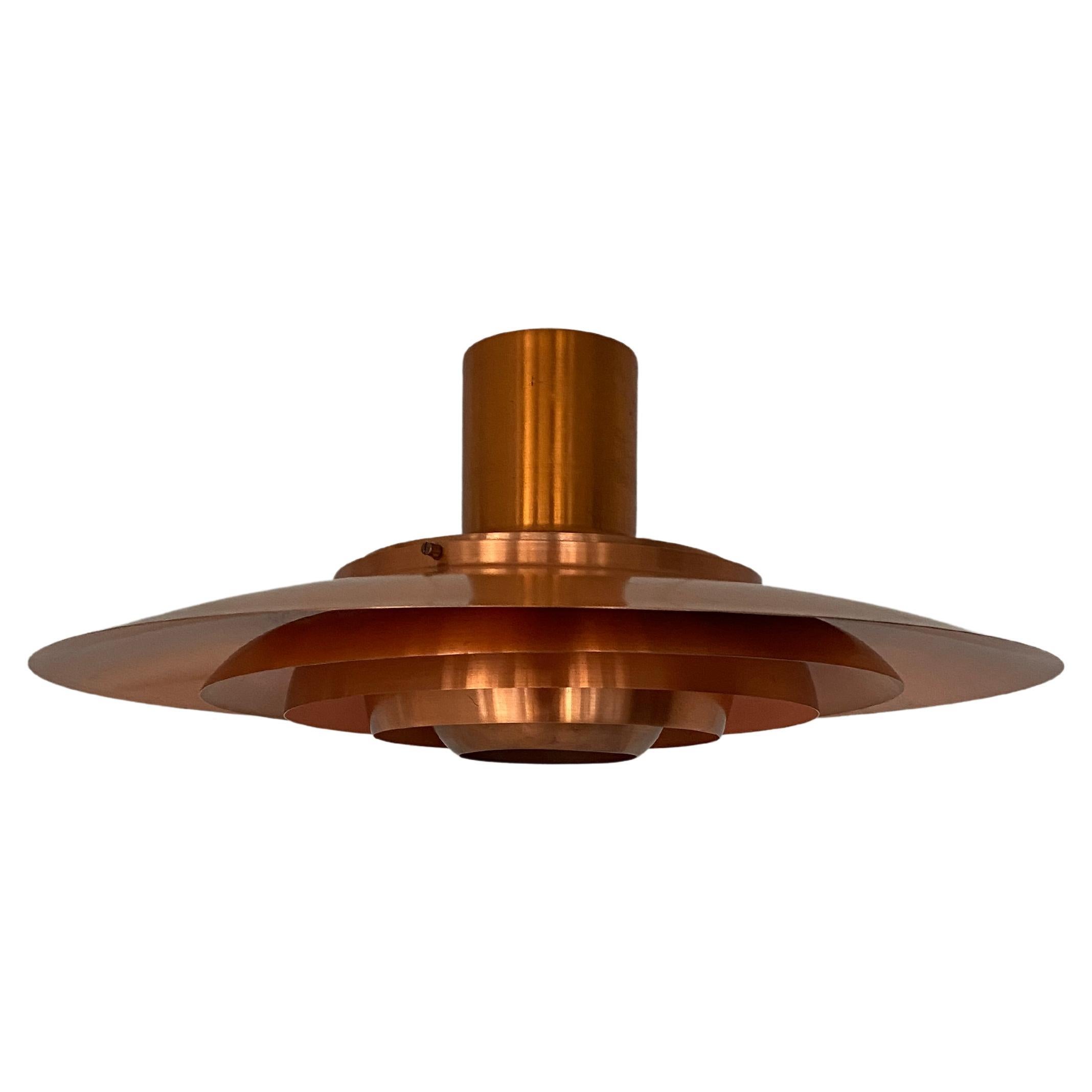 Large Industrial Vintage Copper Pendant In Shape Of A Lamp Shade For ...