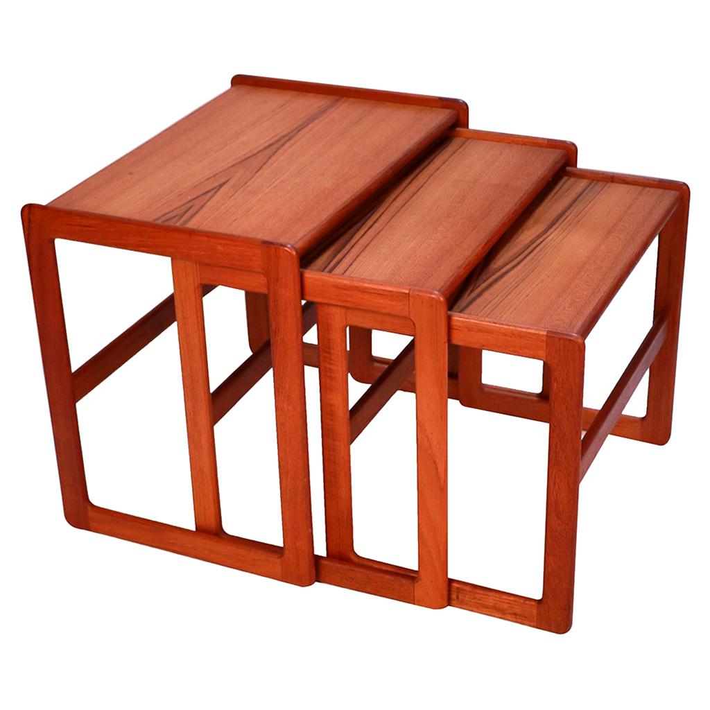 Danish Mid-Century Modern Denmark Teak Nesting Tables For Sale at 1stDibs