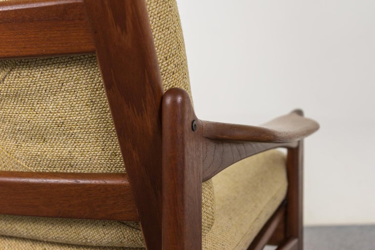 Danish Mid-Century Modern High Back Teak Lounge Chair For Sale at 1stDibs