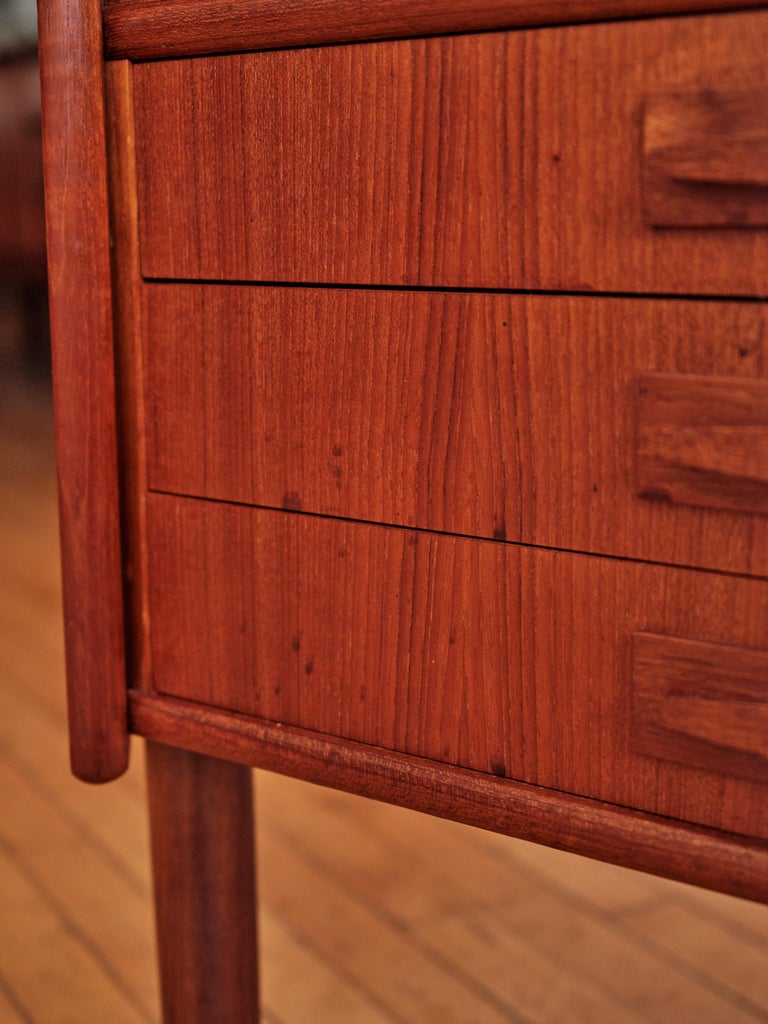 Danish Mid-Century Modern Locking Teak Corner Cabinet at 1stDibs