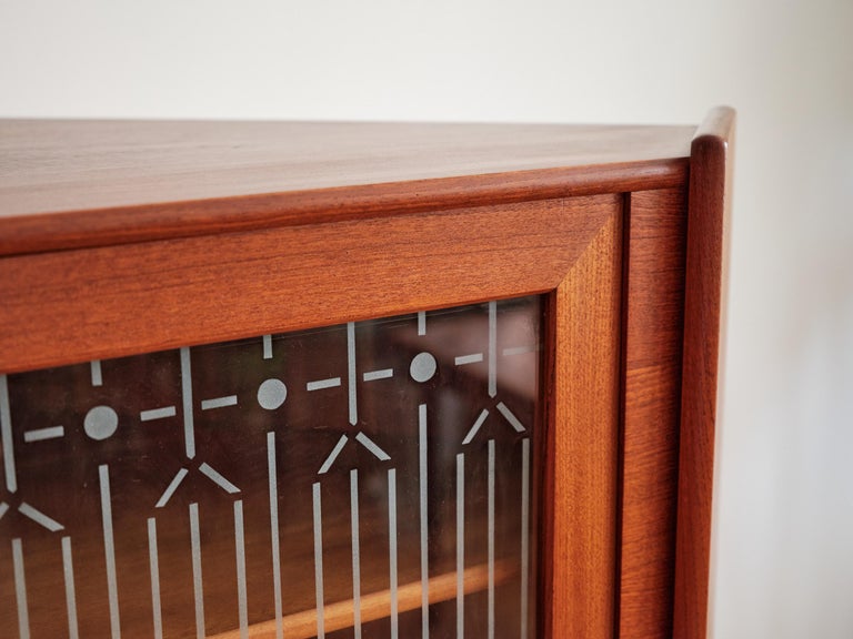 Danish Mid-Century Modern Locking Teak Corner Cabinet at 1stDibs