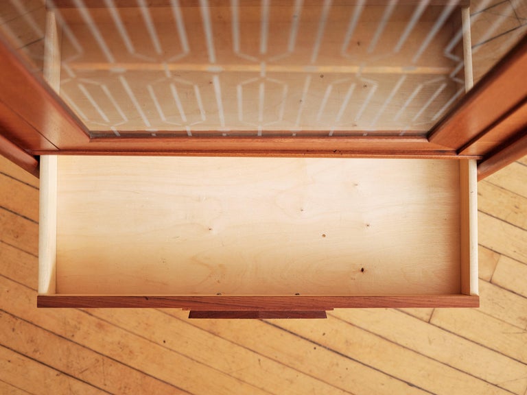 Danish Mid-Century Modern Locking Teak Corner Cabinet at 1stDibs