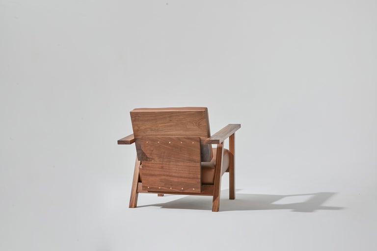 Danish Mid-Century Style Lounge Chair Walnut and Saddle Vinyl by Stille ...