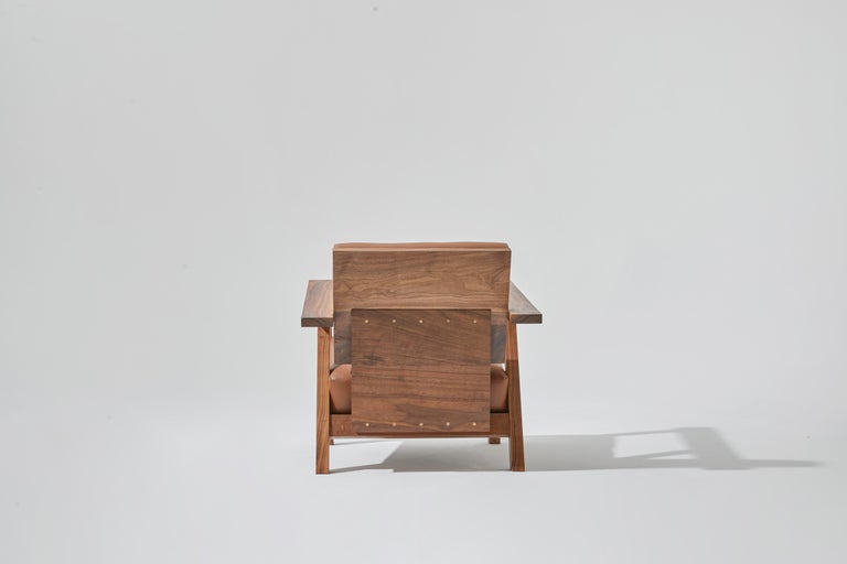 Danish Mid-Century Style Lounge Chair Walnut and Saddle Vinyl by Stille ...