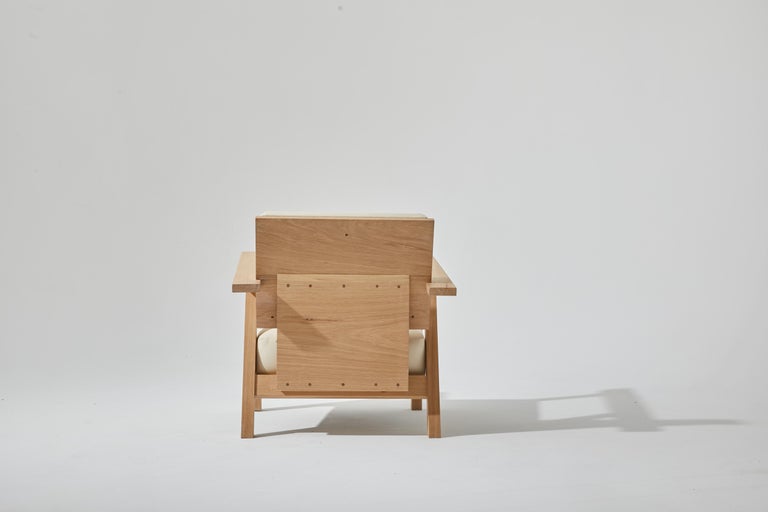 Danish Mid Century Modern Lounge Chair White Oak and Cream Vinyl by ...