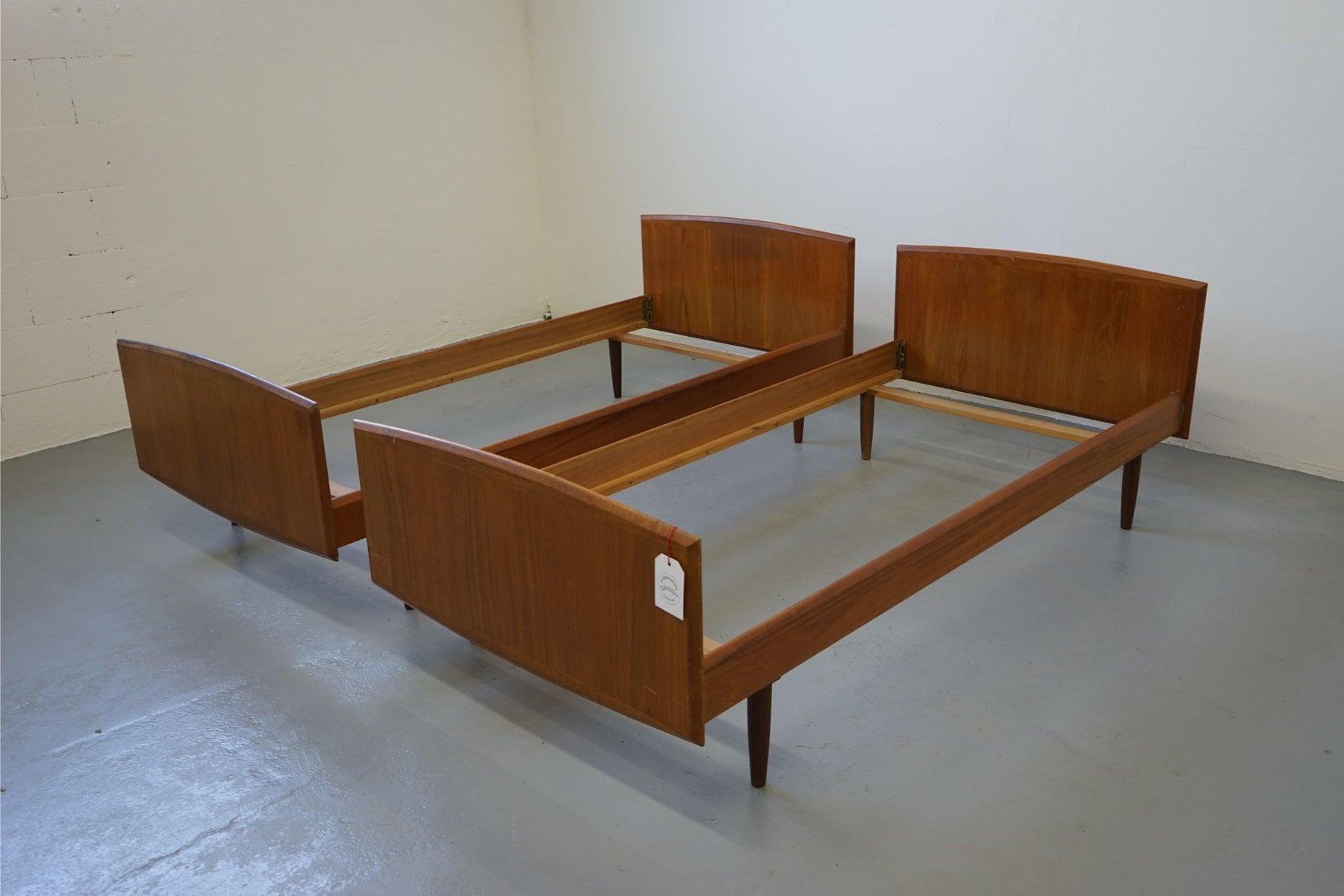 Danish Mid-Century Modern Pair Teak Single Bed Frames, *European Size ...
