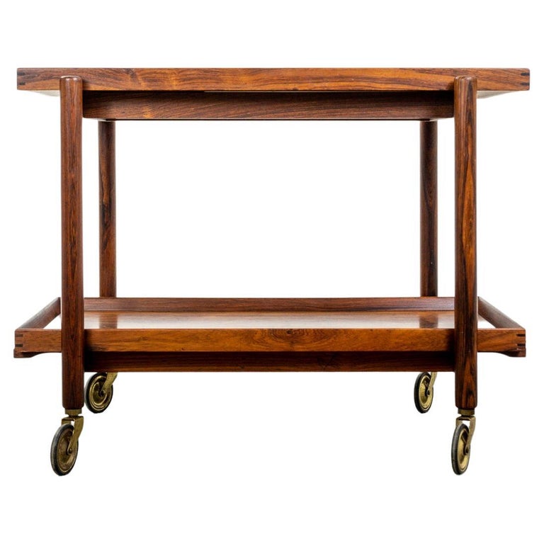 Danish Mid-Century Modern Rosewood Convertible Bar Cart, by Poul ...