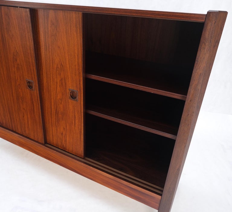 Danish Mid Century Modern Rosewood Credenza Tapered Legs Sliding Doors ...