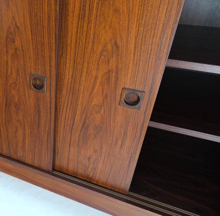 Danish Mid Century Modern Rosewood Credenza Tapered Legs Sliding Doors ...