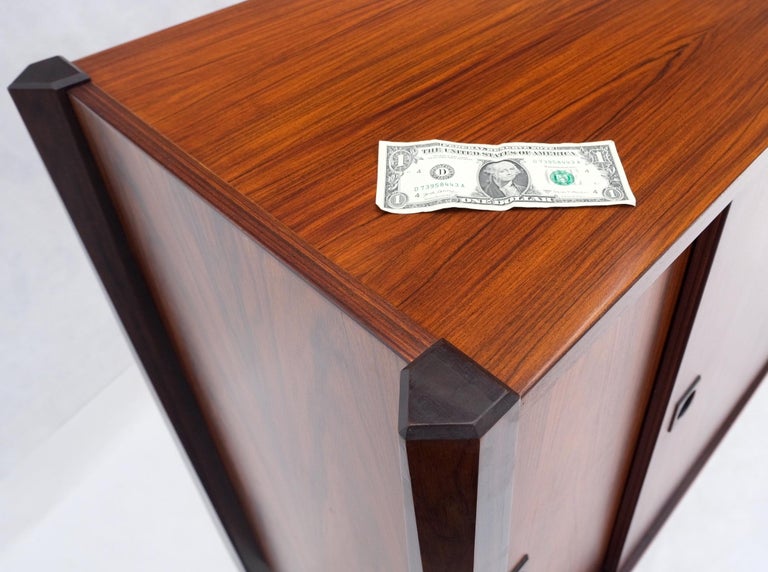 Danish Mid Century Modern Rosewood Credenza Tapered Legs Sliding Doors ...