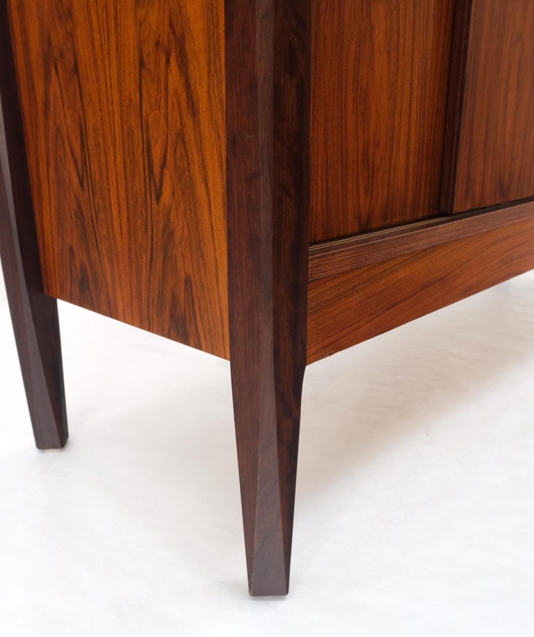 Danish Mid Century Modern Rosewood Credenza Tapered Legs Sliding Doors ...
