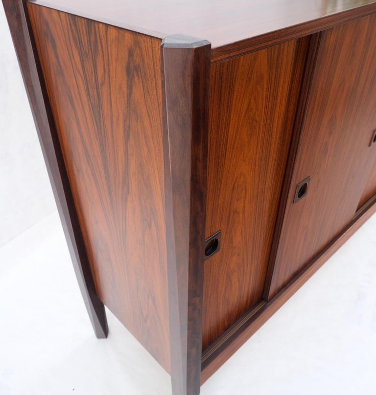 Danish Mid Century Modern Rosewood Credenza Tapered Legs Sliding Doors ...