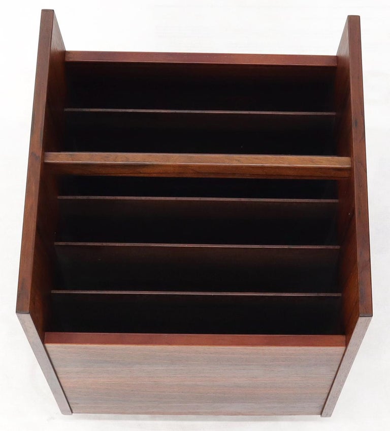 Danish Mid-Century Modern Rosewood Magazine Rack on Wheels For Sale at ...
