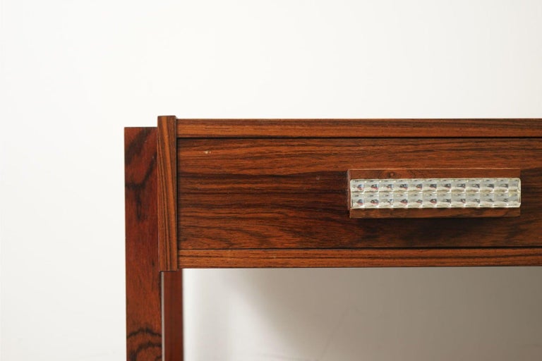 Danish Mid Century Modern Rosewood Side Console Table For Sale at 1stDibs