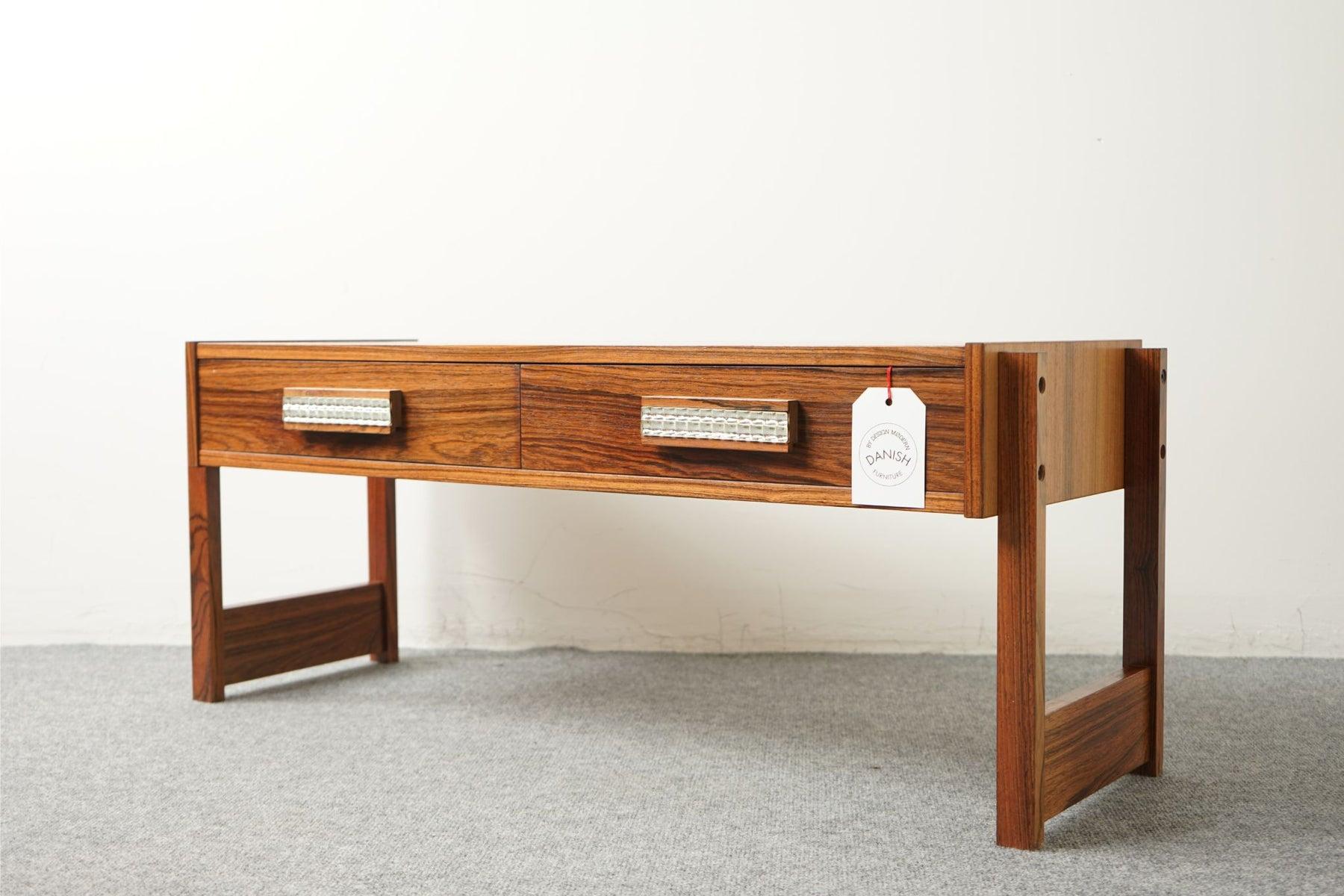 Danish Mid Century Modern Rosewood Side Console Table For Sale at 1stDibs