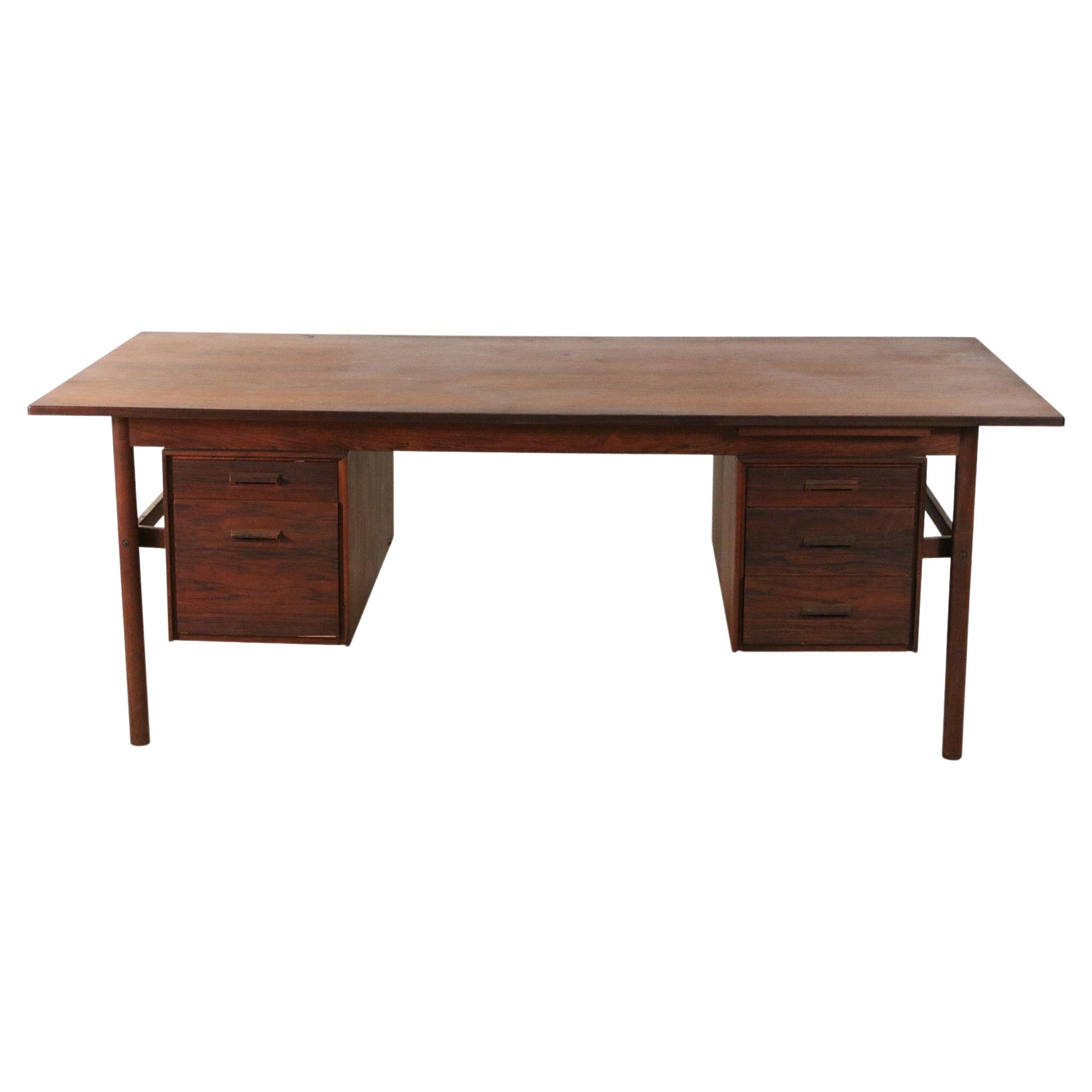 Mid Century Dutch Teak Desk at 1stDibs