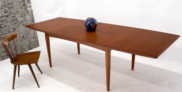 Danish Mid-Century Modern Teak Dining Table with Two Pop Up Self ...