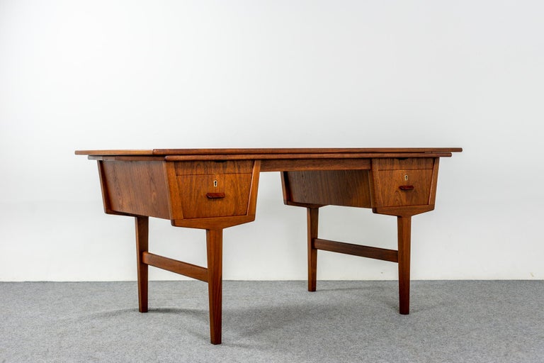 Danish Mid-Century Modern Teak Metamorphic Partner Desk For Sale at 1stDibs