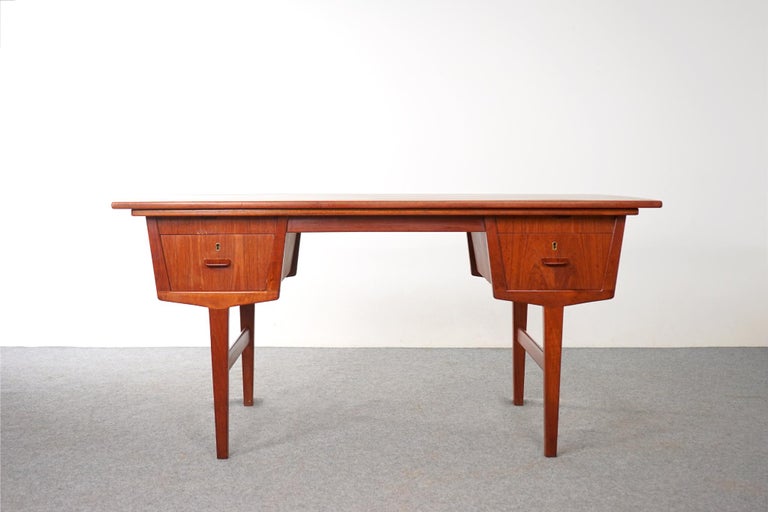 Danish Mid-Century Modern Teak Metamorphic Partner Desk For Sale at 1stDibs