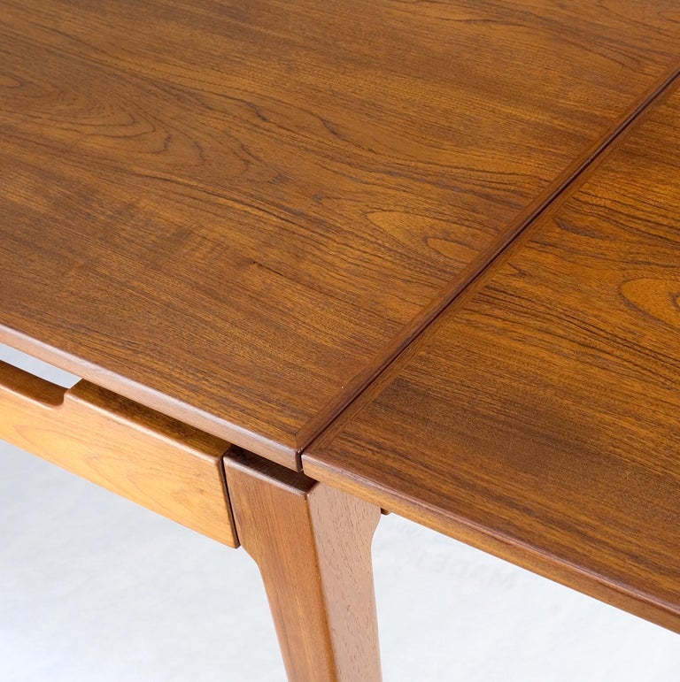 Danish Mid-Century Modern Teak Refectory Dining Table Two Leafs Mint ...