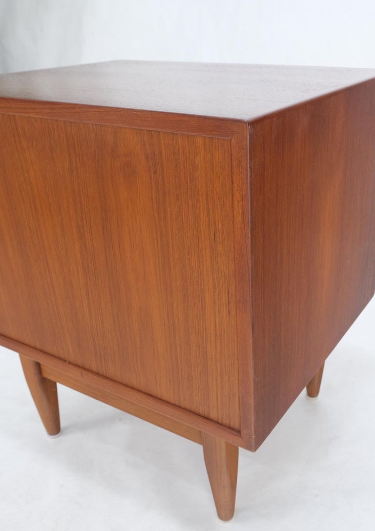 Danish Mid-Century Modern Teak Side End Table Night Stand Tambour Doors ...