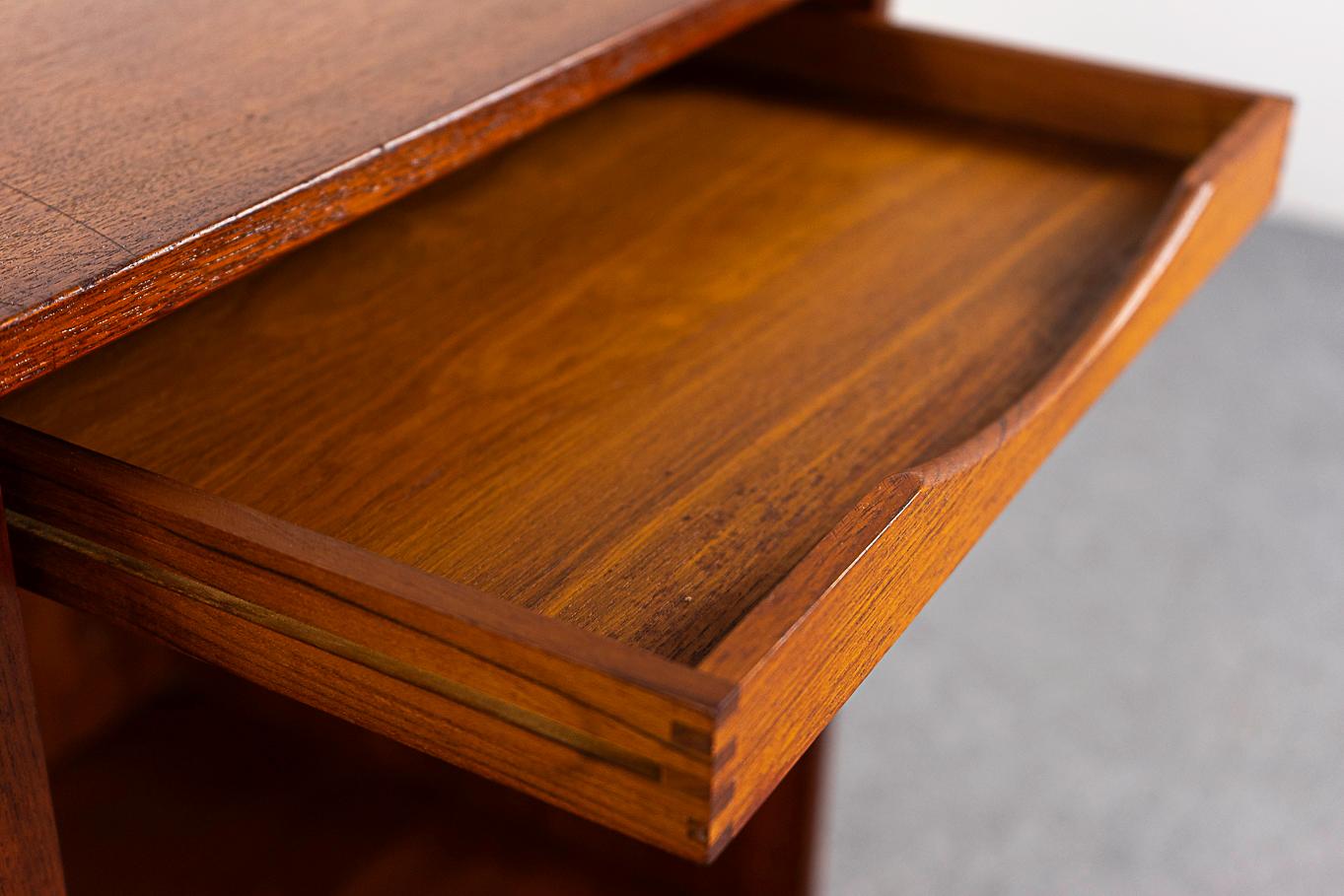 Danish Mid-Century Modern Teak Sliding Door Cabinet For Sale at 1stDibs