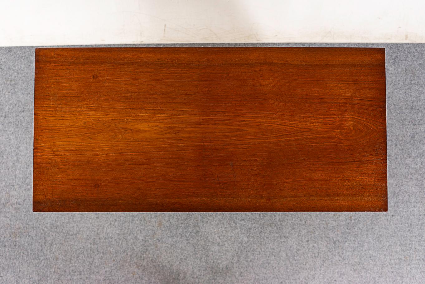 Danish Mid-Century Modern Teak Sliding Door Cabinet For Sale at 1stDibs