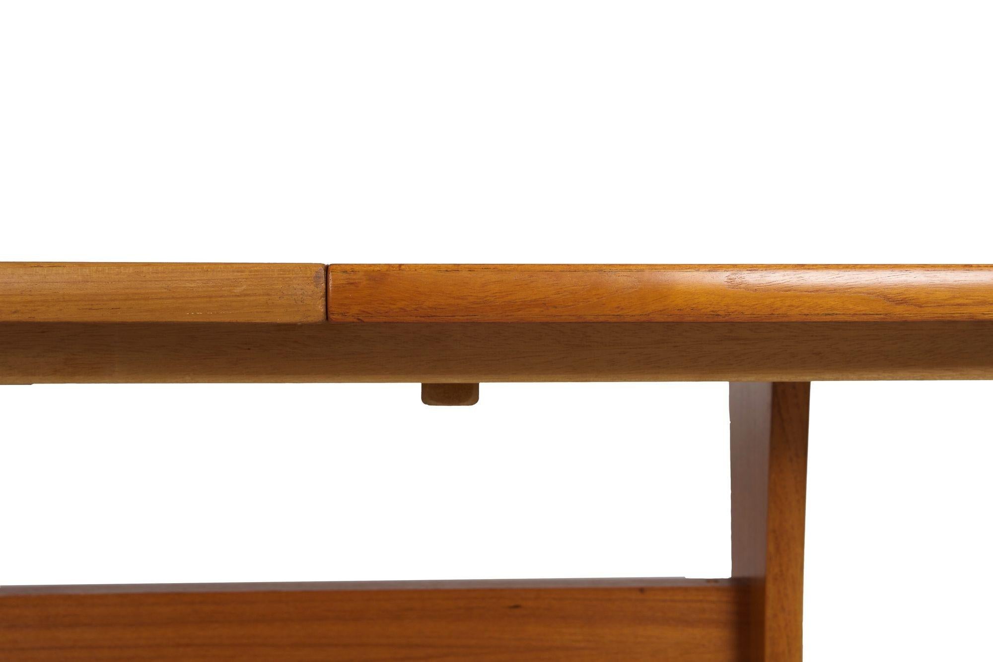 Danish Mid Century Modern Teak Trestle Dining Table by Gangso Møbler at ...