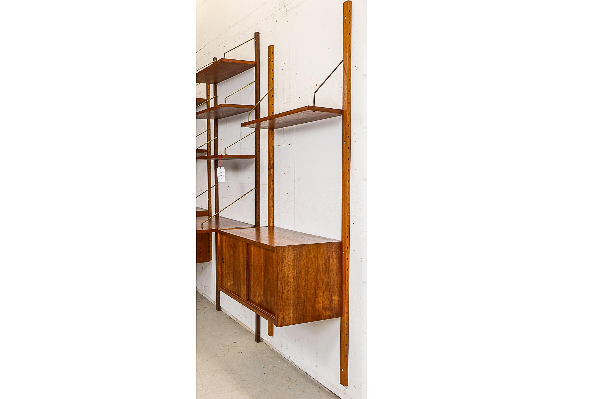 Danish Mid-Century Modern Teak Wall System For Sale at 1stDibs