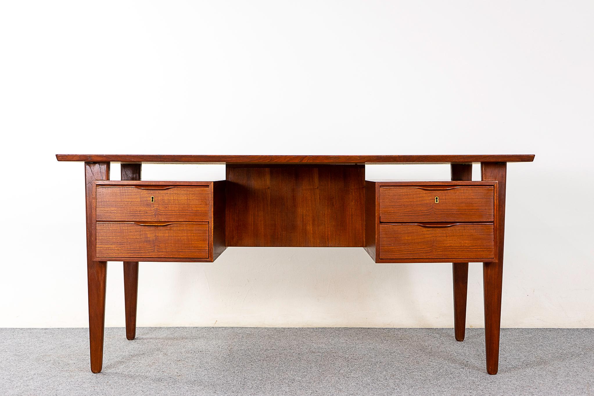 Danish Mid-Century Modern Teak Writing Desk For Sale at 1stDibs