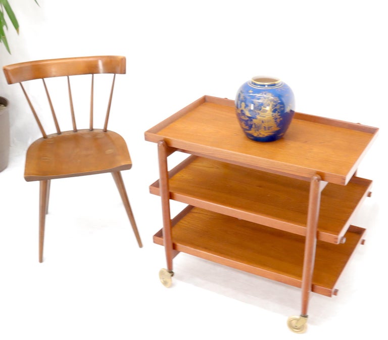 Danish Mid-Century Modern Tree Tiered Rolling Serving Cart For Sale at ...