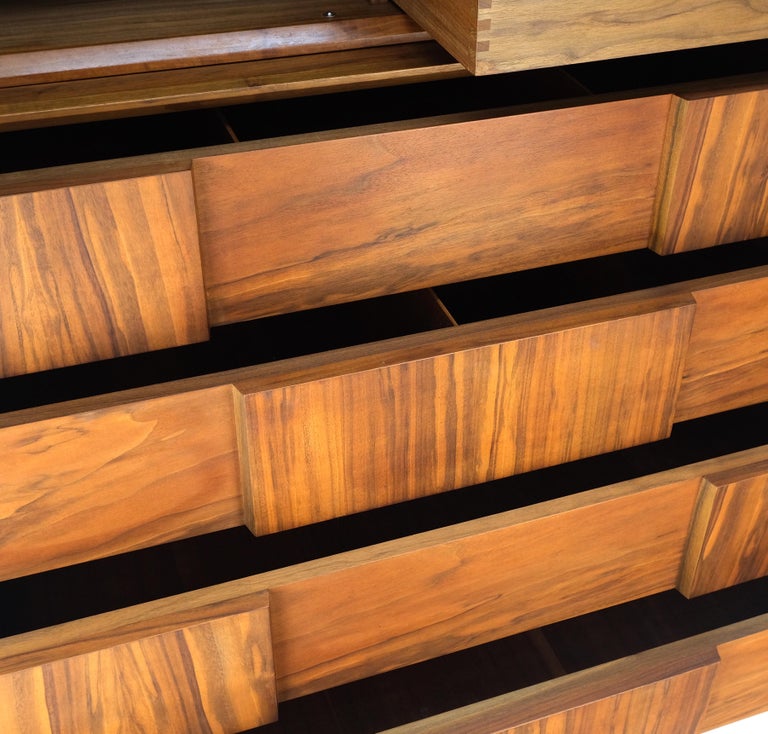 Danish Mid Century Modern Two Part Chest on Chest Block Front Two Doors ...