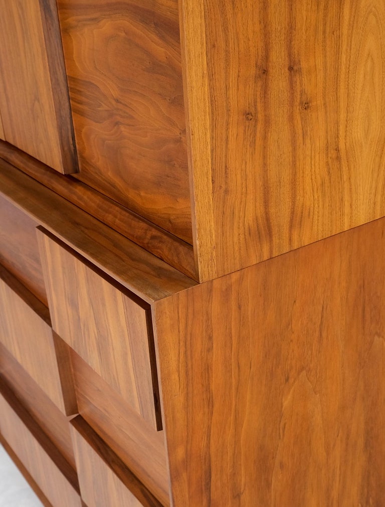 Danish Mid Century Modern Two Part Chest on Chest Block Front Two Doors ...