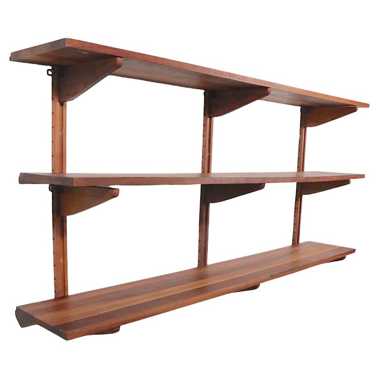 Danish Mid century Modern Wall Unit Shelves att. to Cadovius c 1950's ...