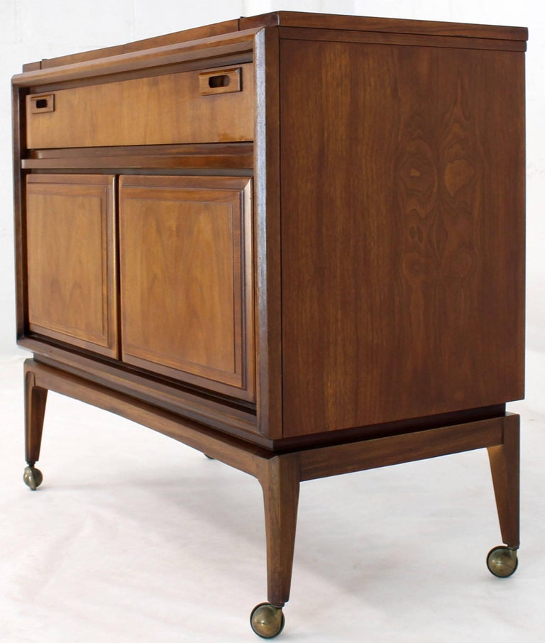 Danish Mid-Century Modern Walnut Flip Top Server Bar at 1stDibs