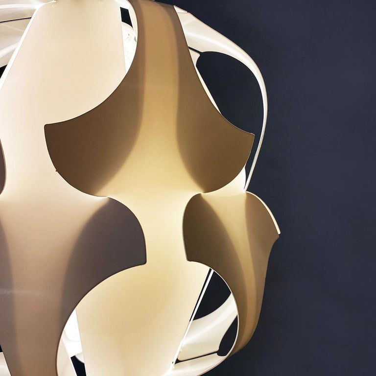 Danish Mid-Century Modern White Plastic Chandelier Mod. Big Lily, 1960s ...