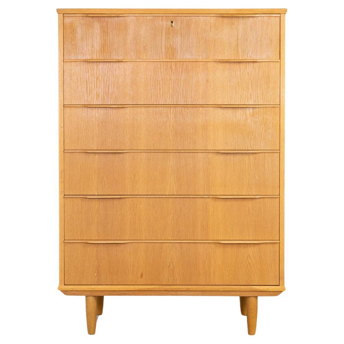 Victorian Dark Wood Tone Oak and Pine Highboy Dresser For Sale at 1stDibs