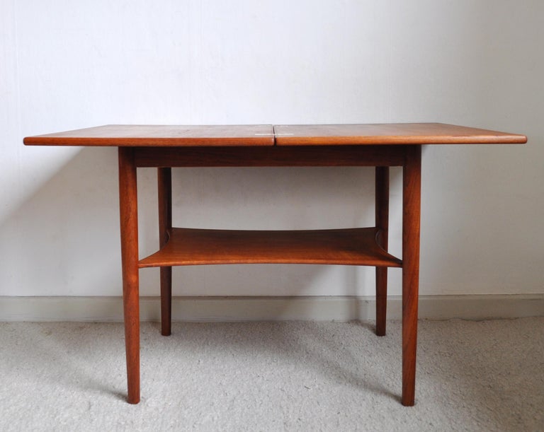 Danish Midcentury Occasional Teak Folding Side Table, 1960s at 1stDibs